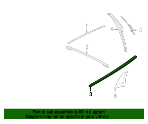 971-839-476-A-03C - Door Belt Molding 2017-2023 Porsche Panamera ...