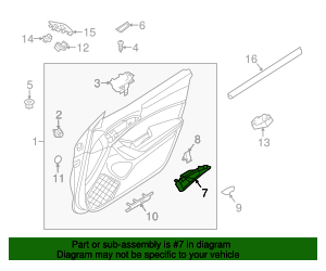 2014-2016 Mazda 3 Handle Bezel - Passenger Side (RH) BJS7-68-D4XB ...