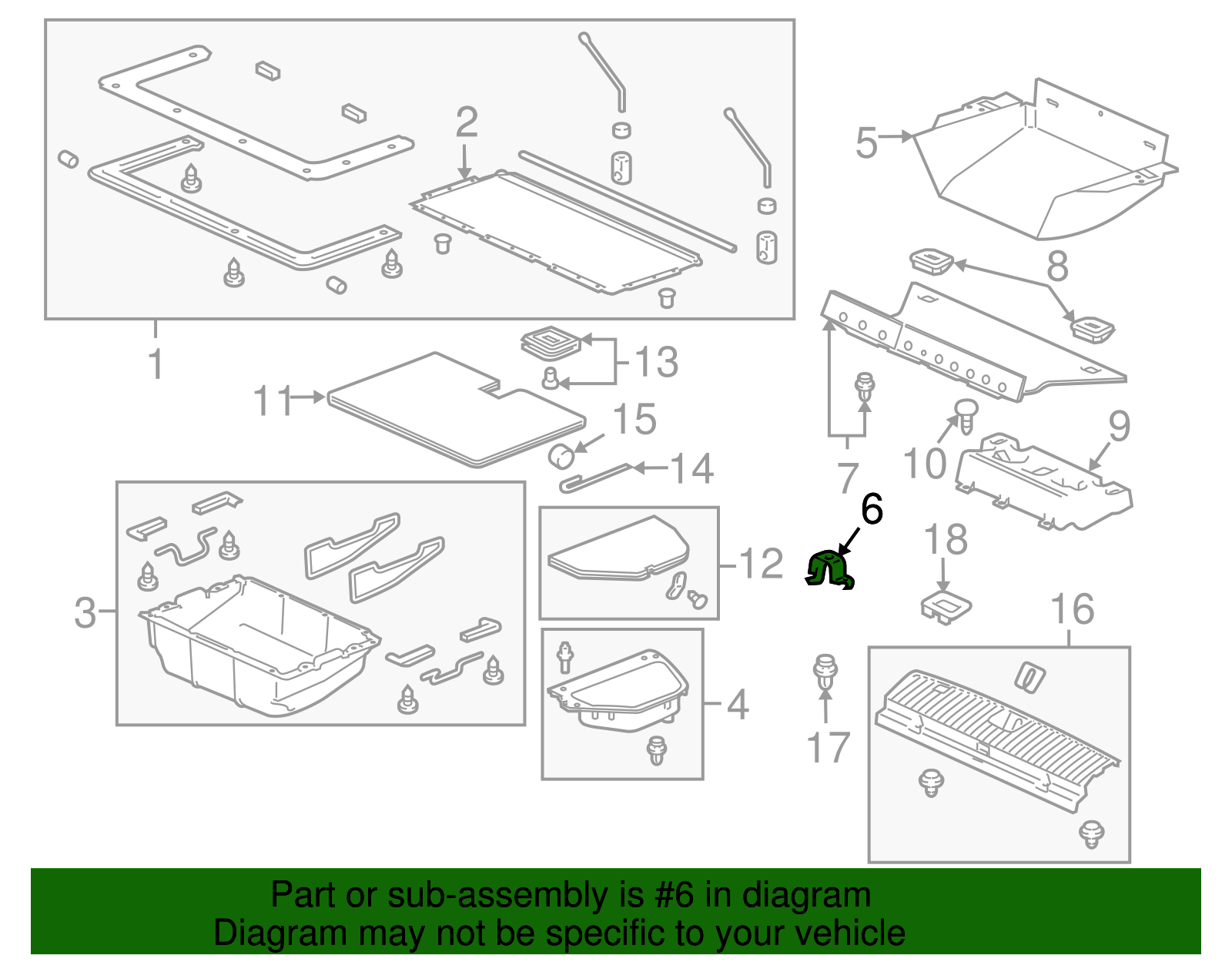 84527-TP6-A00 - 2010-2015 Honda - Bracket R Rear Cargo Floor | Honda ...