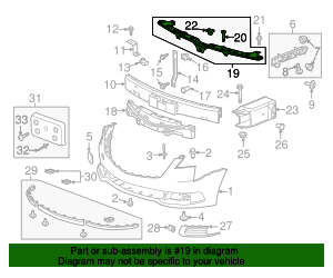 2018-2019 Cadillac XTS Front Bumper Fascia Center Support 84205593 GM ...