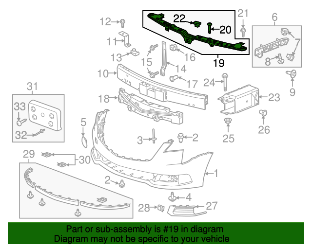 2018-2019 Cadillac XTS Front Bumper Fascia Center Support 84205593 GM ...