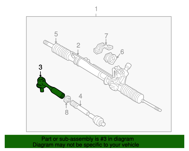 Genuine OEM Outer Tie Rod Part# MR508135 Fits 2001-2006 Mitsubishi ...