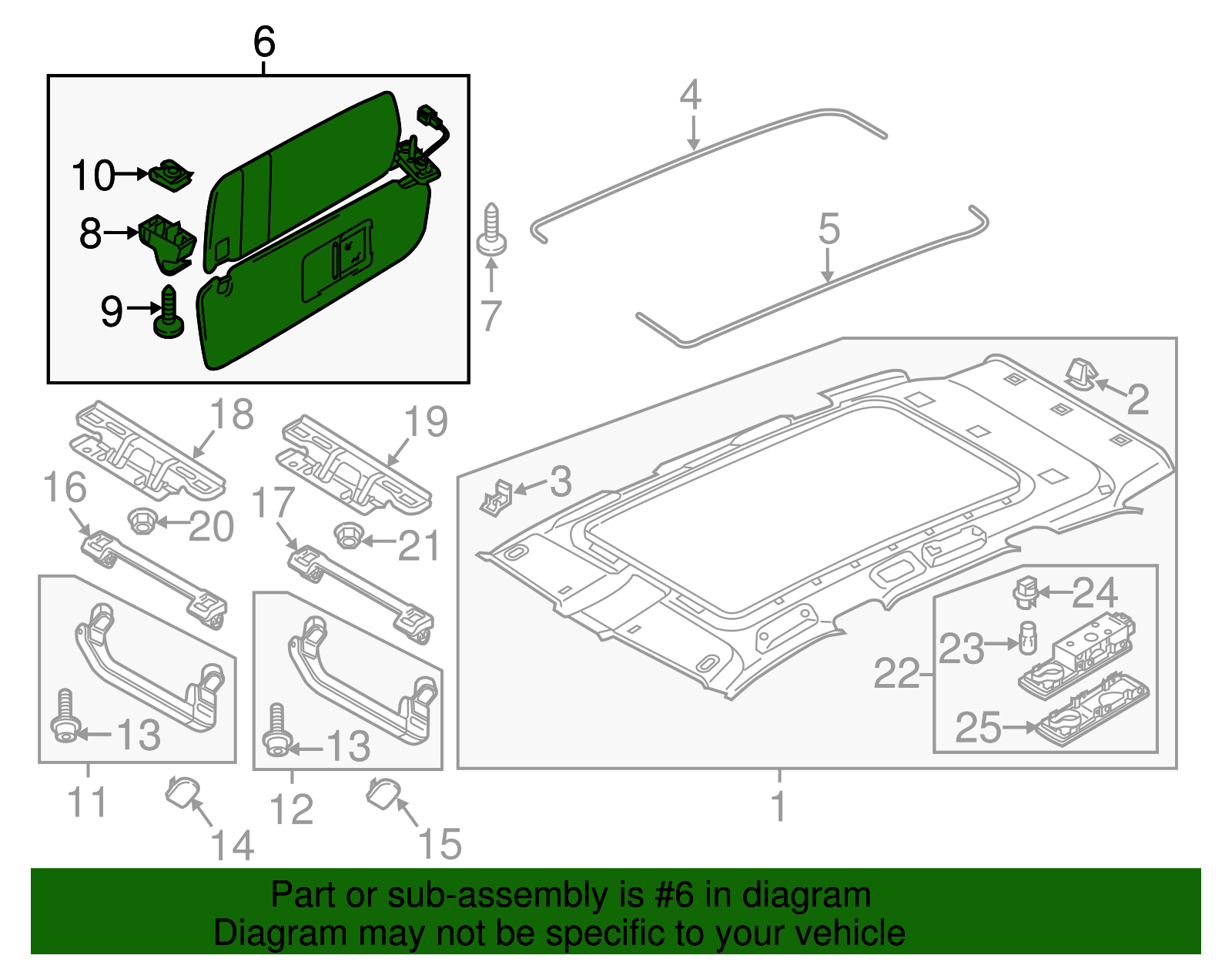 2015-2017 Volkswagen Touareg Sun-Visor 7P6-857-552-M-PC3 | OEM Parts Online
