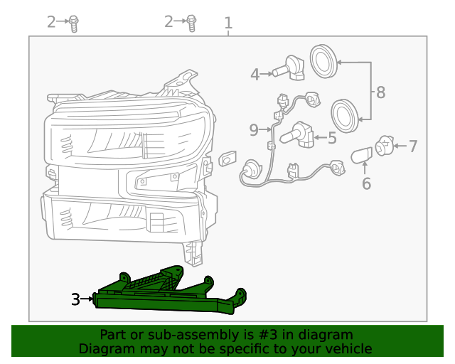 2019-2021 Chevrolet Driver Side Headlamp Bracket 84454856 ...