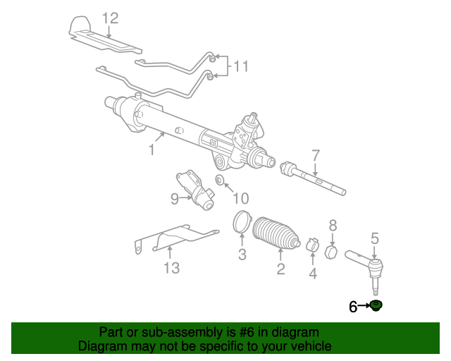 2007-2024 GM Outer Tie Rod Nut 11609283 GM | GMPartsDirect.com