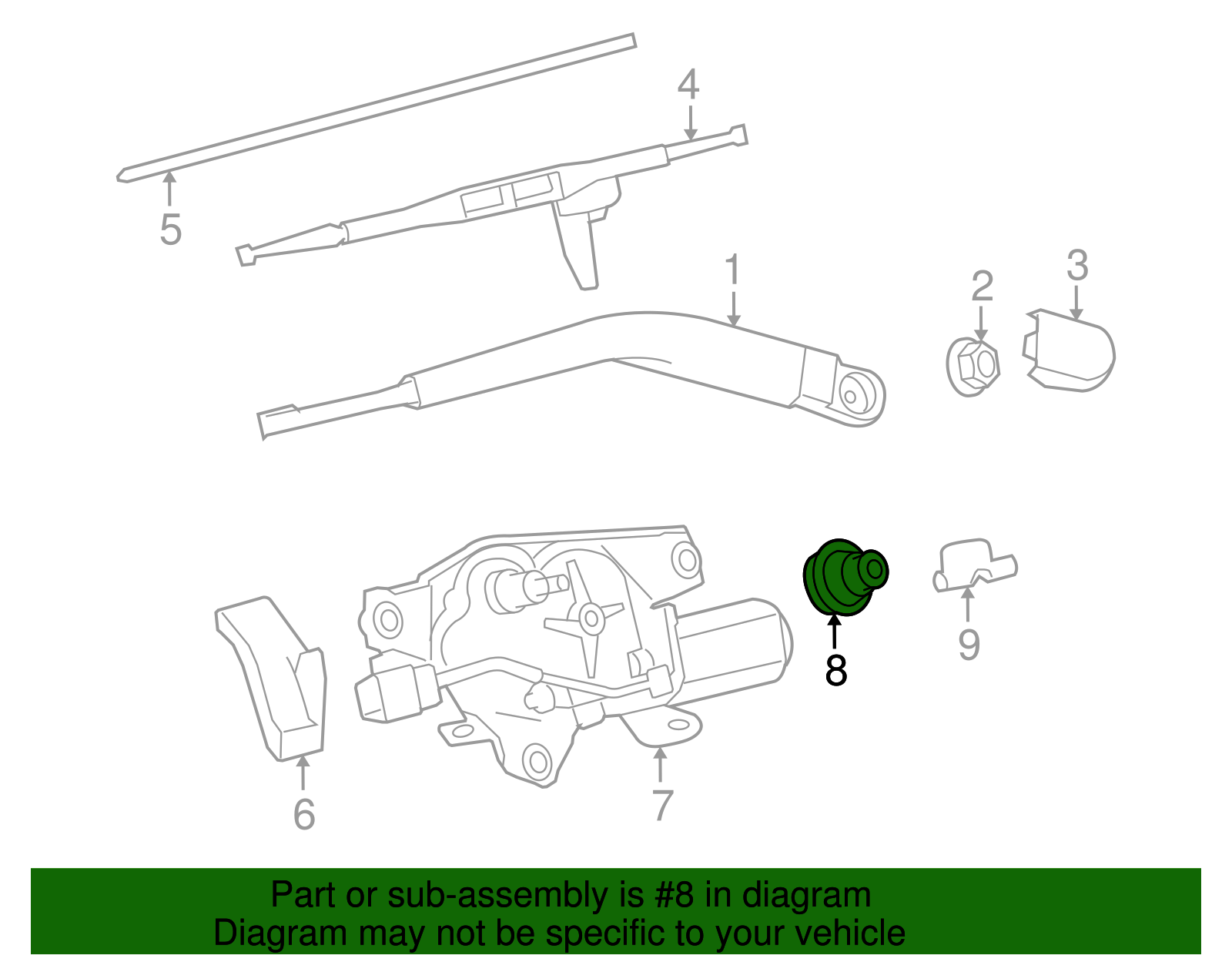 Genuine Toyota Wiper Motor Grommet part# 85143-0C020 for 2008-2022 ...