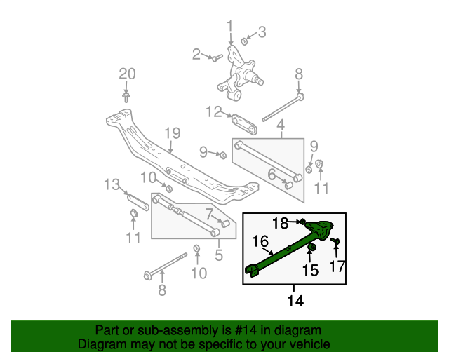 2001-2008 Hyundai Trailing Arm 55100-2D000 | OEM Parts Online