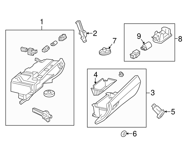 204-689-00-96 - Glove Box Door Insert 2012-2015 Mercedes-Benz ...