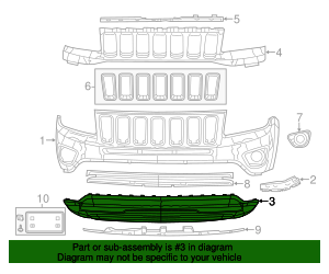2011-2017 Jeep Compass Lower Cover 68109863AA | TascaParts.com
