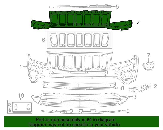 Grille 68213198ab | TascaParts.com