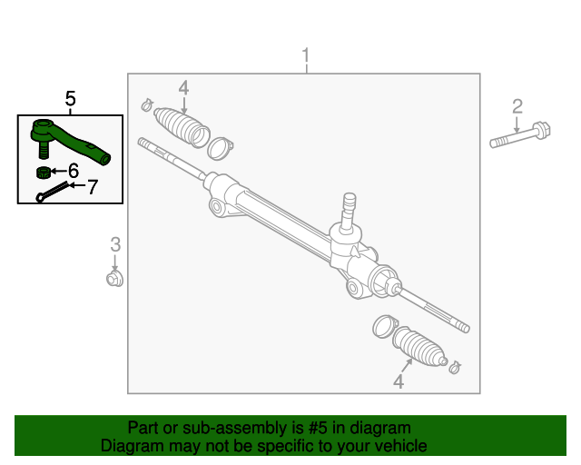 45470-09140 - Outer Tie Rod - 2012-2018 Toyota | OEM Genuine Toyota Parts