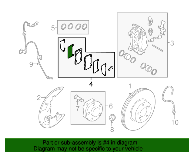 2004-2020 Subaru Front Brake Pad Set W/hardware & Shims [sti Only ...