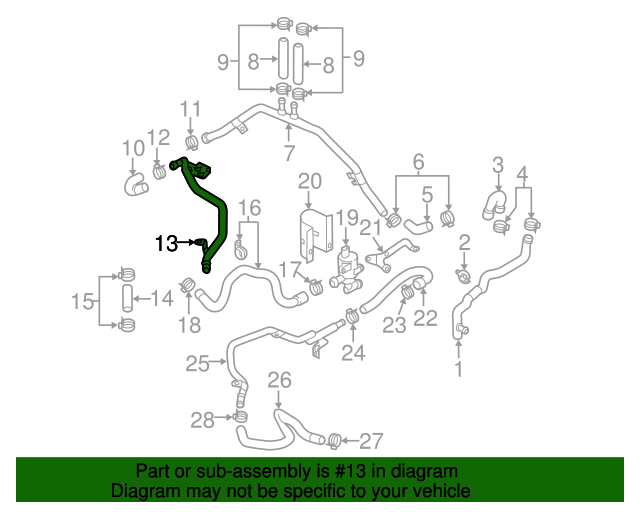 079-121-057-AF - Engine Coolant Hose 2013-2018 Audi | Audi OEM Parts