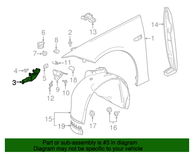 2018-2020 Buick Front Bracket - Driver's Side (LH) 39063367 ...