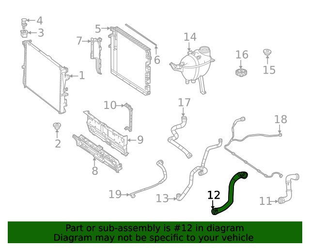 167-500-35-00 - Lower Hose 2020-2021 Mercedes-Benz GLE 350 | Mercedes ...
