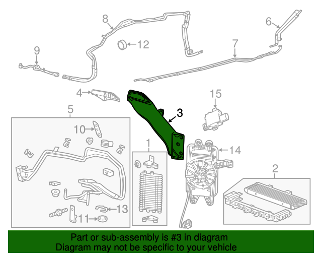 2015-2019 Chevrolet Corvette Transmission Fluid Cooler Baffle 84291345 ...