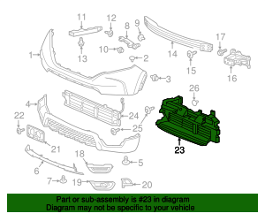 2017-2019 Honda CR-V Grille Assembly, Air Shutter (Upper) 71300-TLA-A01 ...