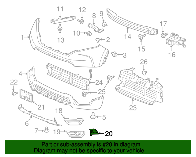 2017-2019 Honda CR-V Bracket, R Front Fog Light 71116-TLA-A00 | OEM ...
