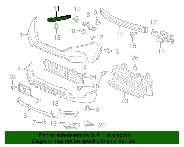 71190-TLA-A00 - Beam L Front Bumper Corner (Upper) - 2017-2020 Honda CR ...