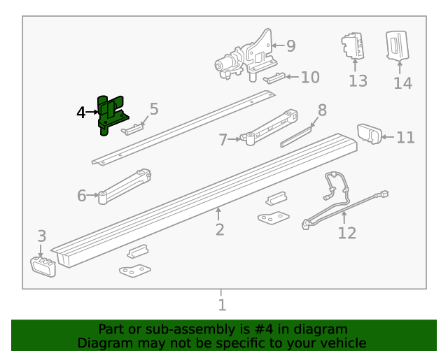 2019-2024 GM Assist Step Front Extension 84409838 GM | GMPartsDirect.com