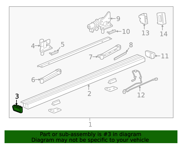 2019-2024 GM Step Bar Front Cap 84266748 GM | GMPartsDirect.com
