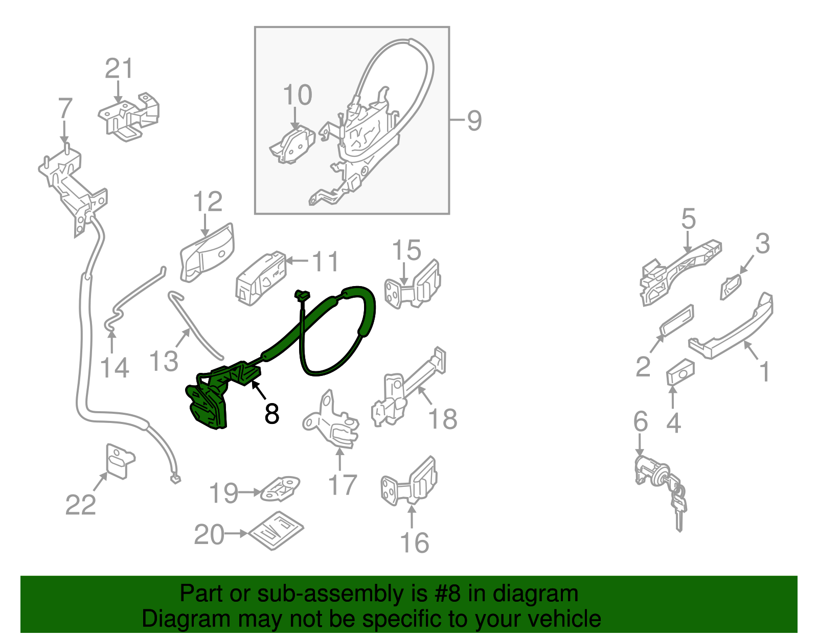 2012 Nissan Lower Latch 90592-1PA0A | OEM Parts Online