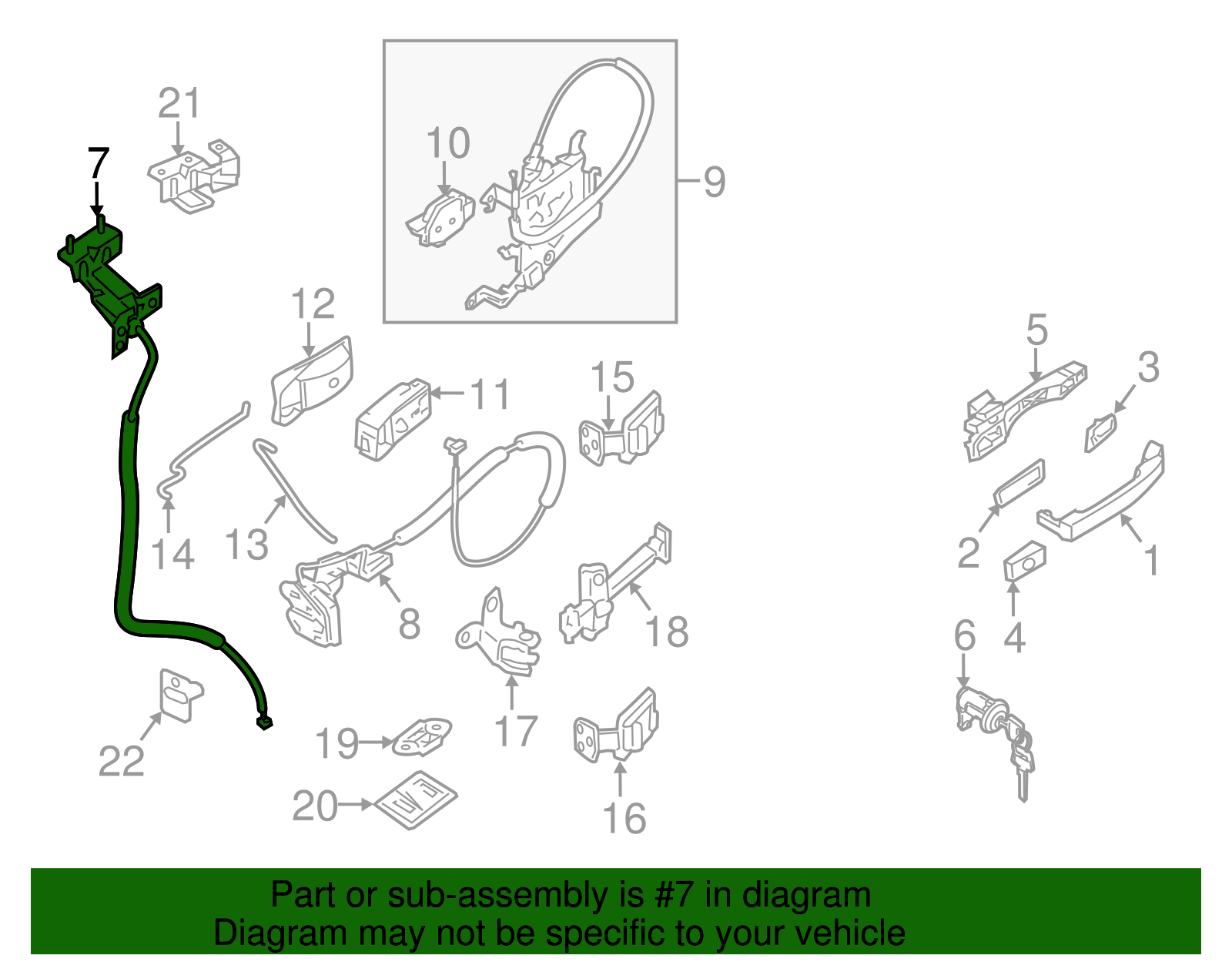 2012-2021 Nissan Upper Latch 90502-1PA0A | Boro Nissan Parts