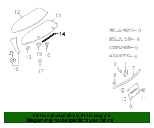 156-793-02-88-64 - Upper Molding Seal 2015-2020 Mercedes-Benz ...