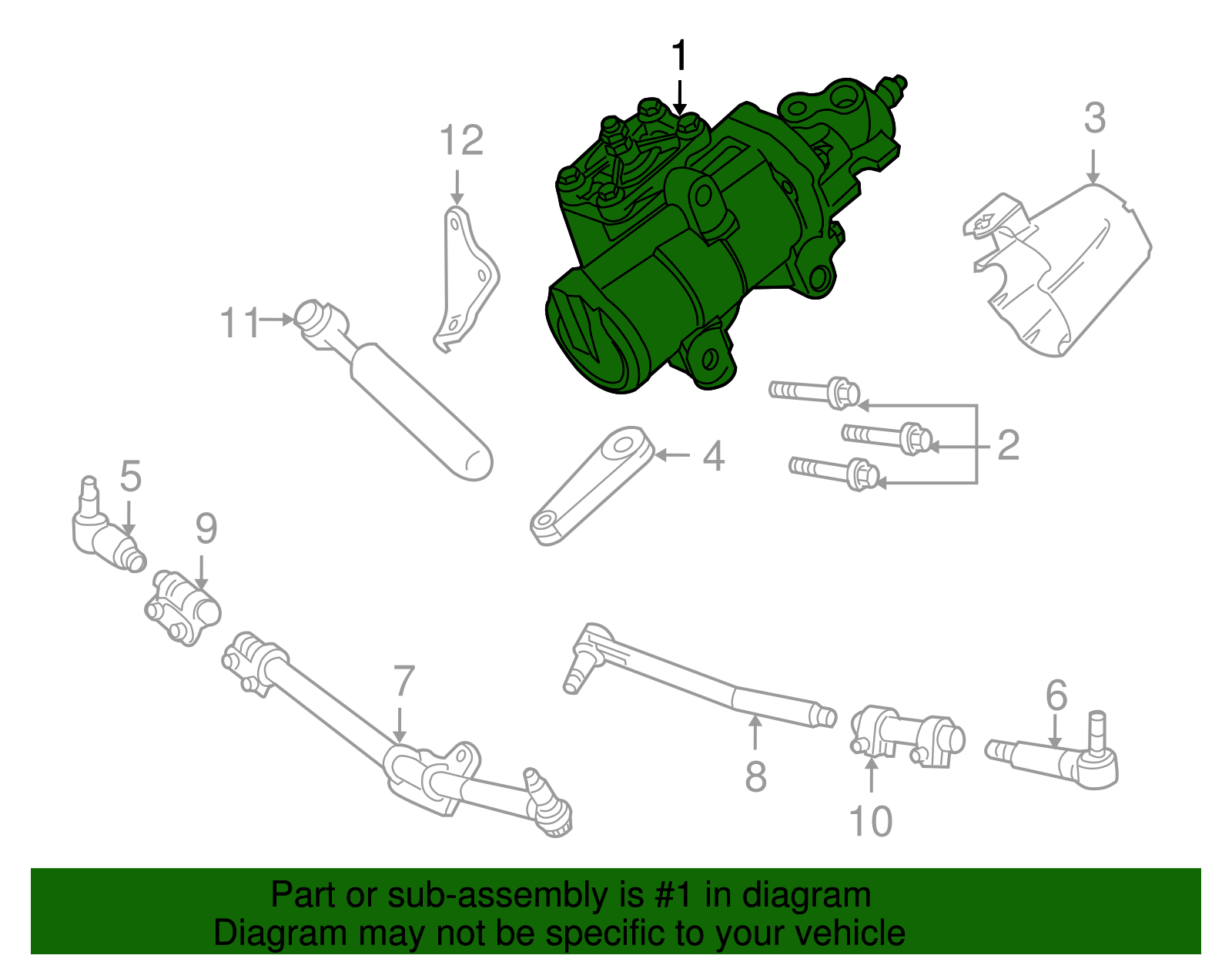 Genuine OEM Ford Part - Steering Gear Box 8C3Z-3V504-CRM | Genuine OEM ...