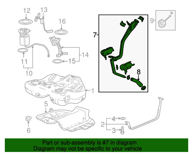 2014-2016 Buick LaCrosse Fuel Tank Filler Pipe 22944789 | TascaParts.com
