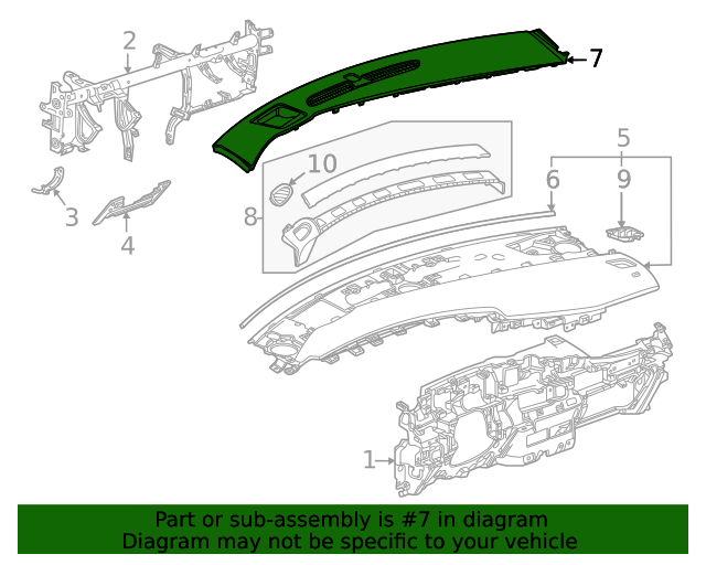 2021-2022 Cadillac Black Instrument Panel Extension 84997709 ...