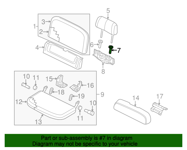 2005-2021 Nissan Frontier Headrest Guide 87602-7990A | Nissan Parts Plus