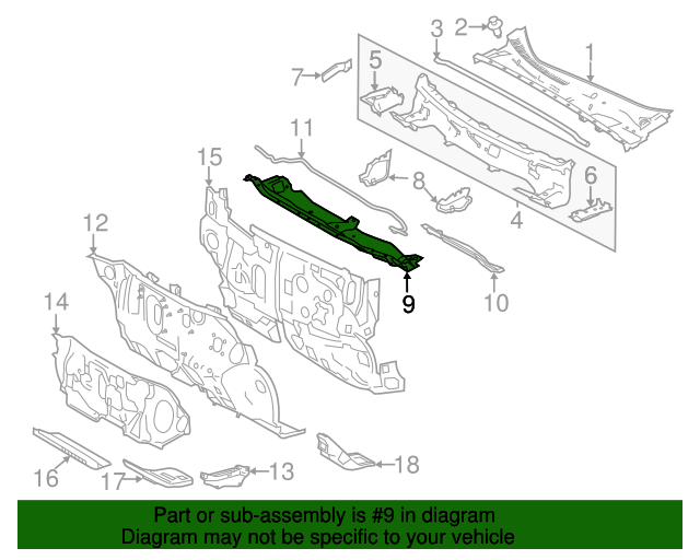 Toyota 2014-2019 Toyota Corolla Cowl Top Panel 55701-02360 | Toyota Parts