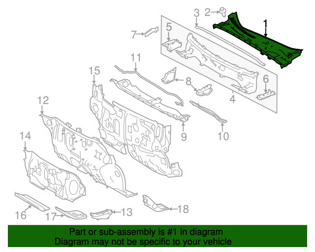 55708-02560 - Cowl Grille 2014-2019 Toyota Corolla | Longo Toyota Parts