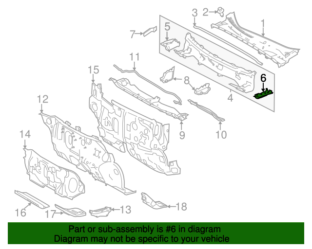 2014-2019 Toyota Corolla Cowl Side Panel 55706-02121 | Toyota Parts