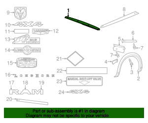 68422347AA - Spoiler - 2017-2020 Ram | Mopar Parts Canada