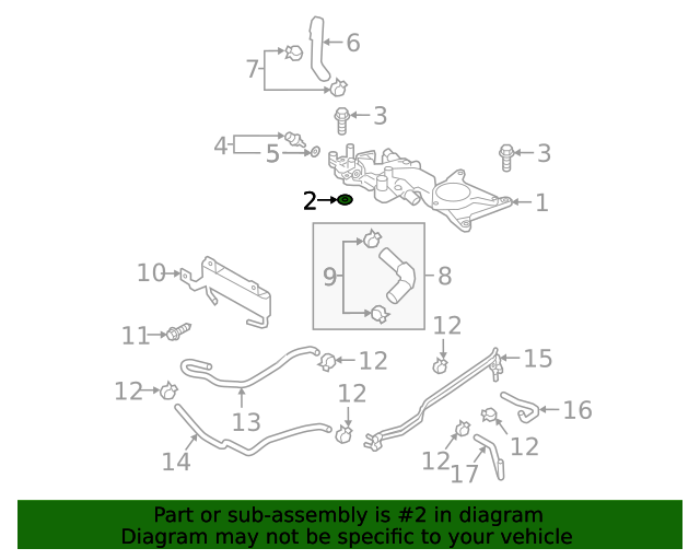 1990-2024 Subaru Water Pipe O-Ring 806933080 | OEM Parts Online