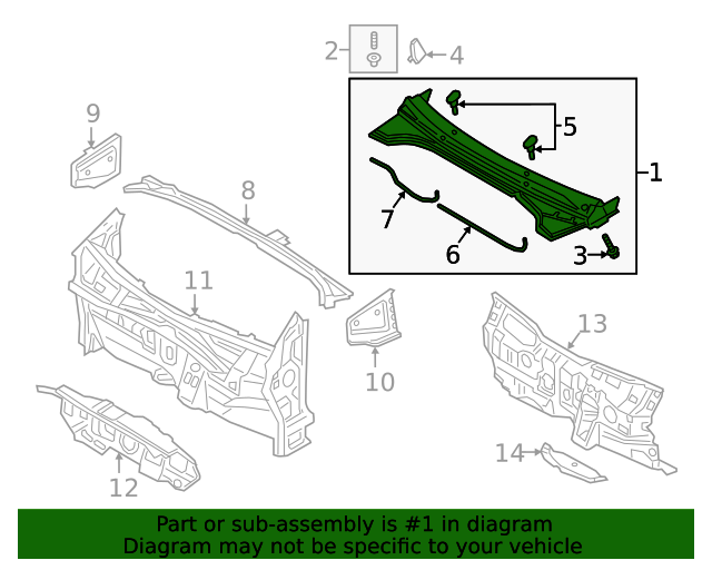 2019-2021 Hyundai Veloster Cowl Grille 86150-J3000 | OEM Parts Online