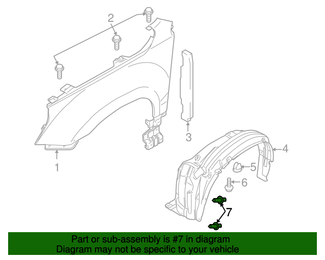 2007-2013 Suzuki Splash Shield Retainer Clip 09409-07340 | Suzuki ...