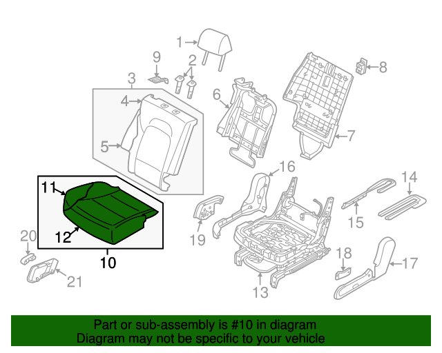 89200-B8120-R5X - Seat Cushion Foam 2013-2019 Hyundai | AutoNationParts.com