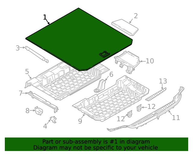 51477445484 - 2018-2019 BMW 640i xDrive Gran Turismo Floor Cover (51-47 ...