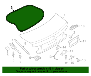 2022-2024 BMW Trunk lid gasket 51-76-8-492-173 | AutoNationParts.com