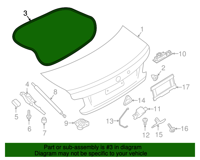 51767403852 - 2014-2021 BMW Body Weather-Strip (51-76-7-403-852) | BMW ...