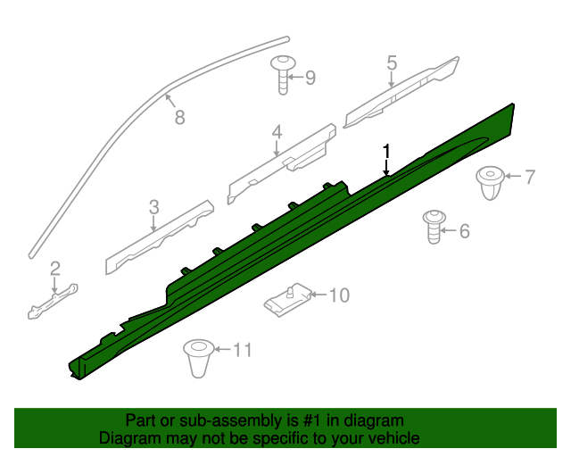 51-77-7-363-396 - Rocker Molding 2014-2020 BMW | AutoNationParts.com