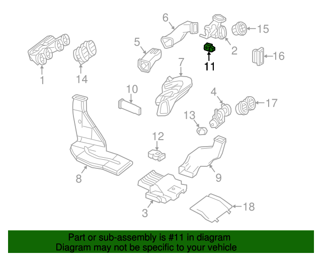 1699060100 - HVAC Floor Mode Door Actuator 2014-2019 Mercedes-Benz ...
