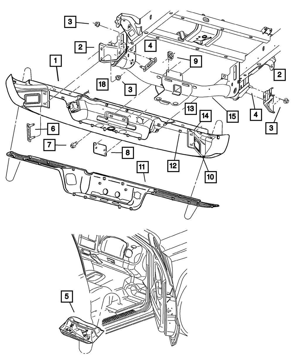 68004420AB - Step Bumper 2002-2009 Dodge | Mopar Wholesale Store