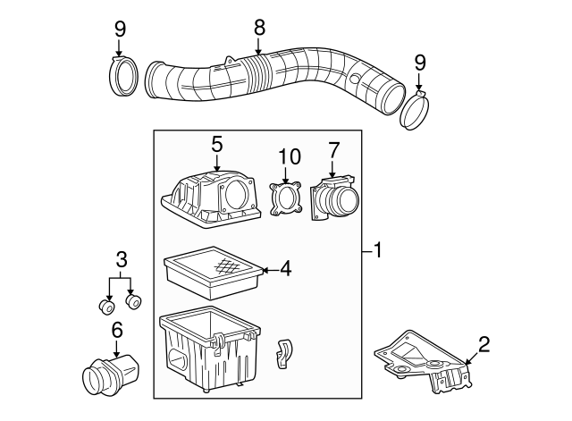 1998-2003 Ford Ranger 1998-2003 Ford Ranger 3.0L Engine Intake Air ...