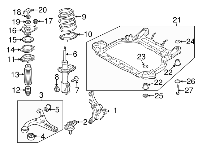 2006-2011 Hyundai Accent Engine Cradle Stopper 62472-1G100 | OEM Parts ...