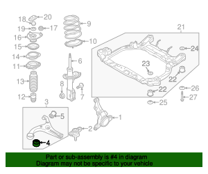 54584-1G000 - Lower Control Arm Front Bushing - 2006-2011 Hyundai ...