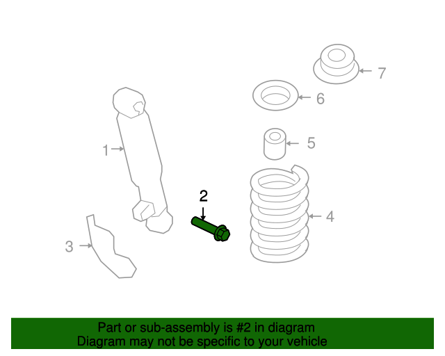 2007-2012 Hyundai Shock Absorber Bolt 55392-2B100 | AutoNationParts.com